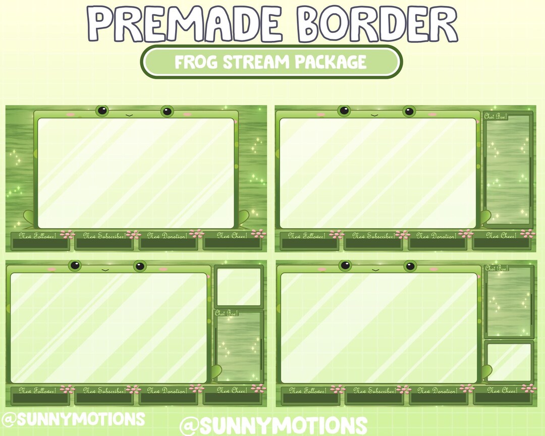 4x Animated Love Cute Froggy in Lotus Lake Twitch Screen Overlay ...