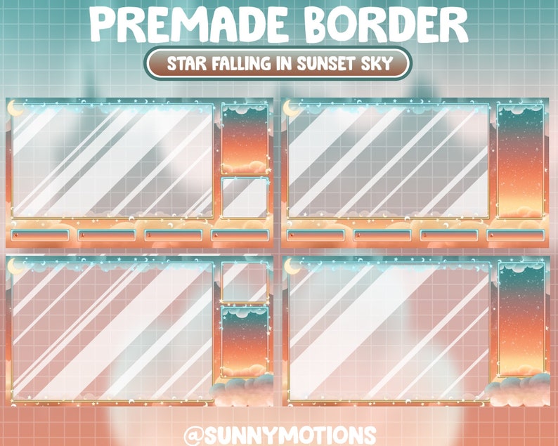 ANIMATED Twitch Overlay Stream Package / Cozy Magical Sunset Autumn Sky ...