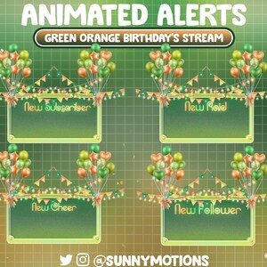 FULL ANIMATED Stream Package: Pastel Green Orange Cozy Birthday Stream ...