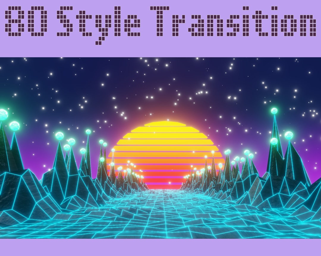 2x Twitch 80's Style Background Stinger Transition / Neon Blue Stinger ...