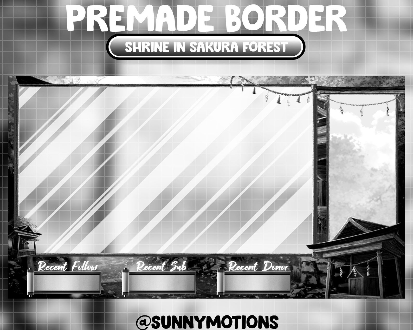 Animated Twitch Stream Package Overlay / Black White Shrine in - Etsy