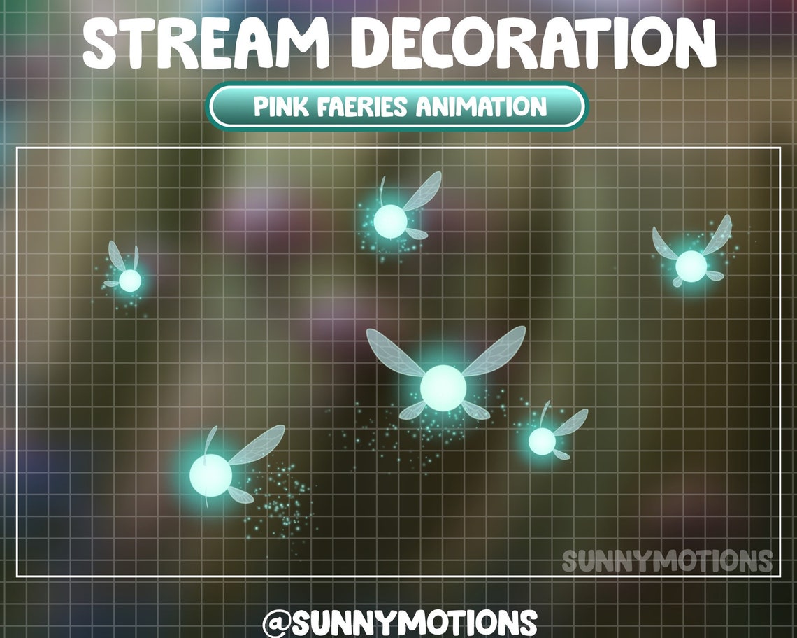 Animated Stream Decoration Magical Turquoise Fairy Theme / - Etsy