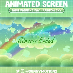 7 Animated Green Cloud Sky Twitch Screen Overlay, Rainbow, Saint ...