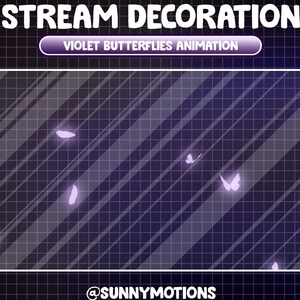 2x Animated Stream Decoration Cozy Theme: Magical Violet Butterflies ...