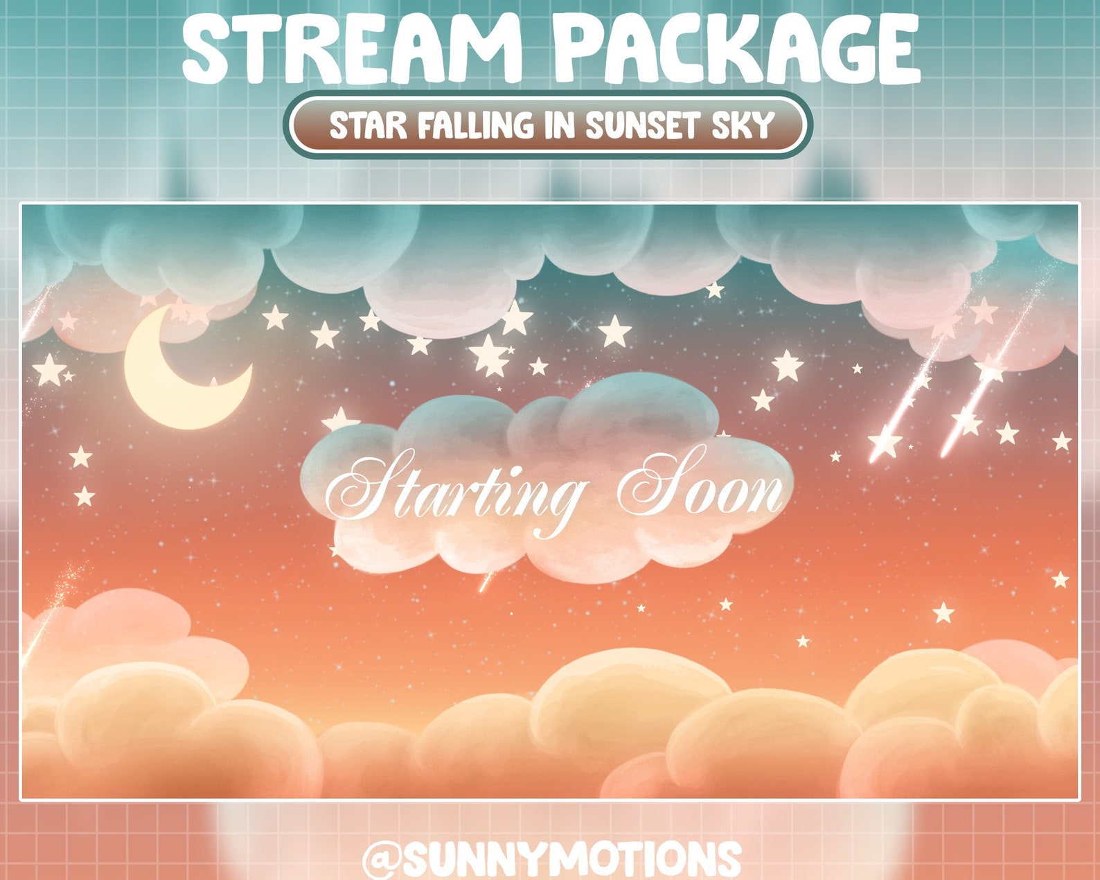 ANIMATED Twitch Overlay Stream Package / Cozy Magical Sunset Autumn Sky ...