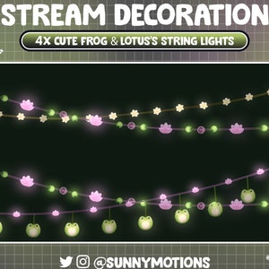 Animated Stream Decoration: Aesthetic Cute Animal Froggy Lotus's Light ...