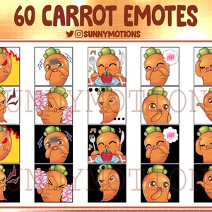 60 Cute Carrot Twitch Emotes, Discord Streamer, Kawai Yummy Root ...