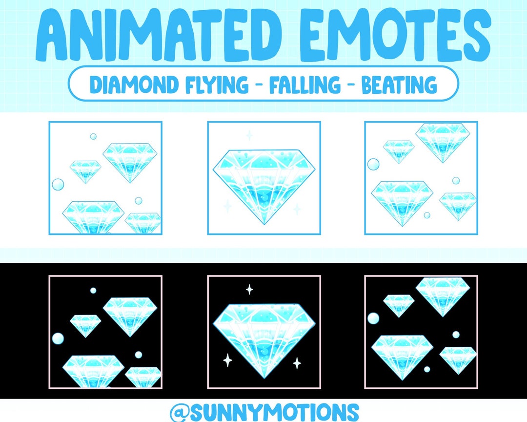 Animated Twitch Emotes / Pastel Blue Diamond / Falling, Beating ...