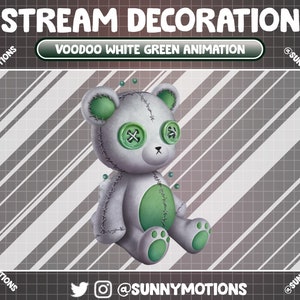 Animated Stream Decoration Teddy Bear Stuffed Animal: Voodoo White ...