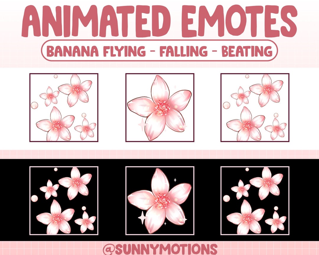 Animated Twitch Emotes / Pastel Pink Cherry Blossom / Falling, Beating ...