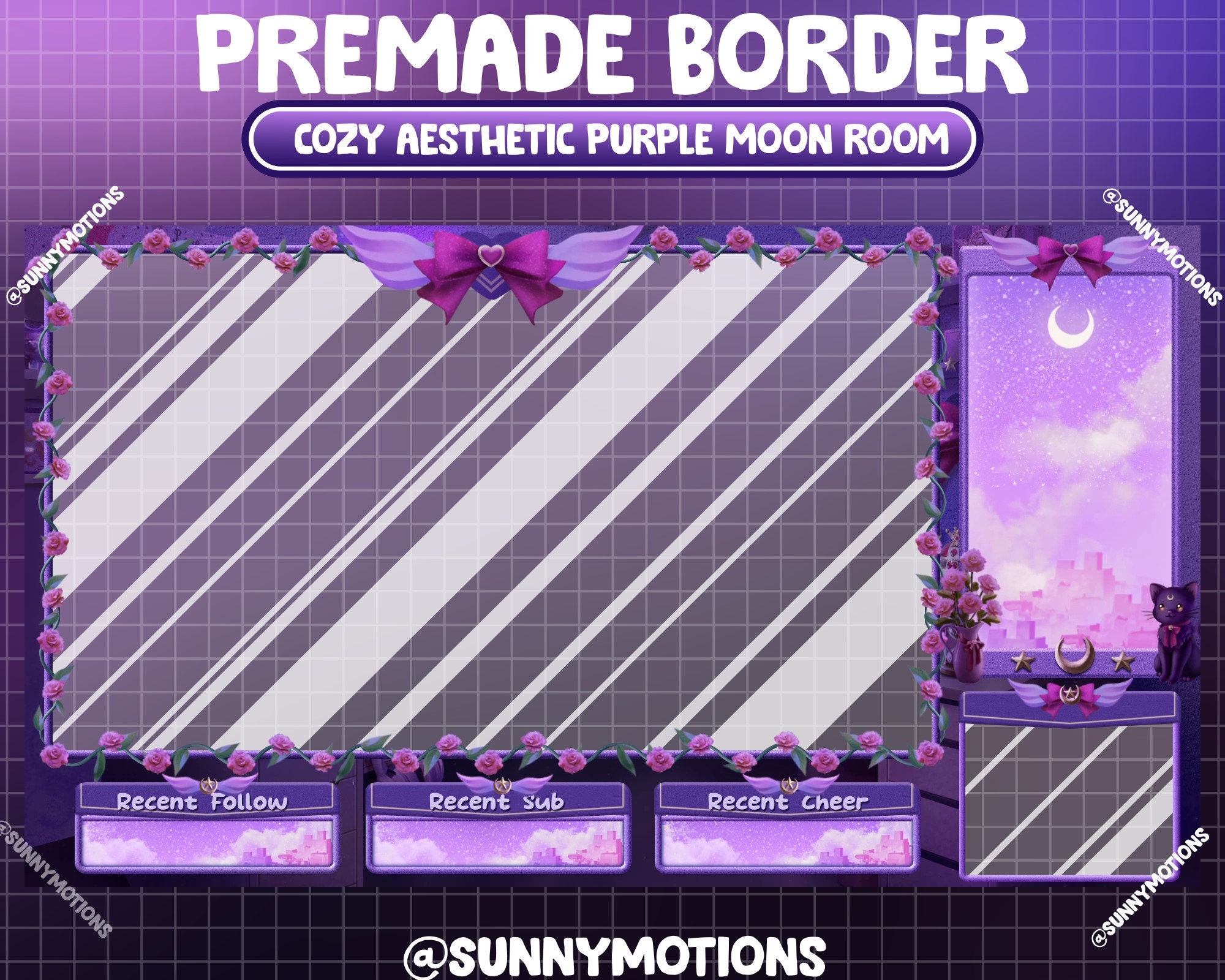 ANIMATED Twitch Overlay Stream Package: Lo-fi Vibe Aesthetic Plant Room ...