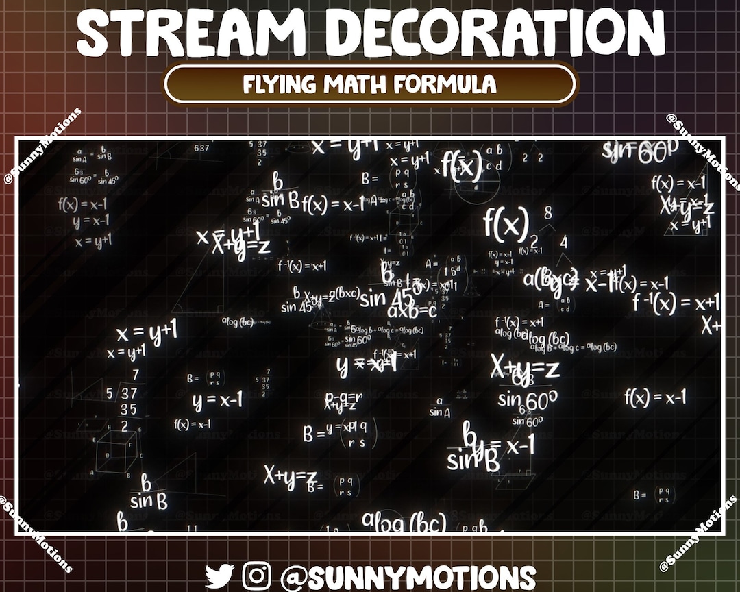 3 Animated Stream Decoration: Flying Math Formula Equations Equations ...