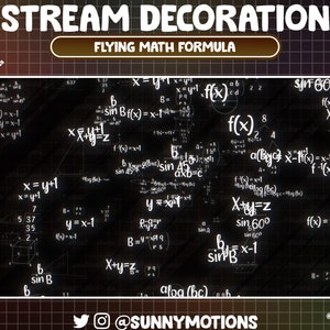 3 Animated Stream Decoration: Flying Math Formula Equations Equations ...