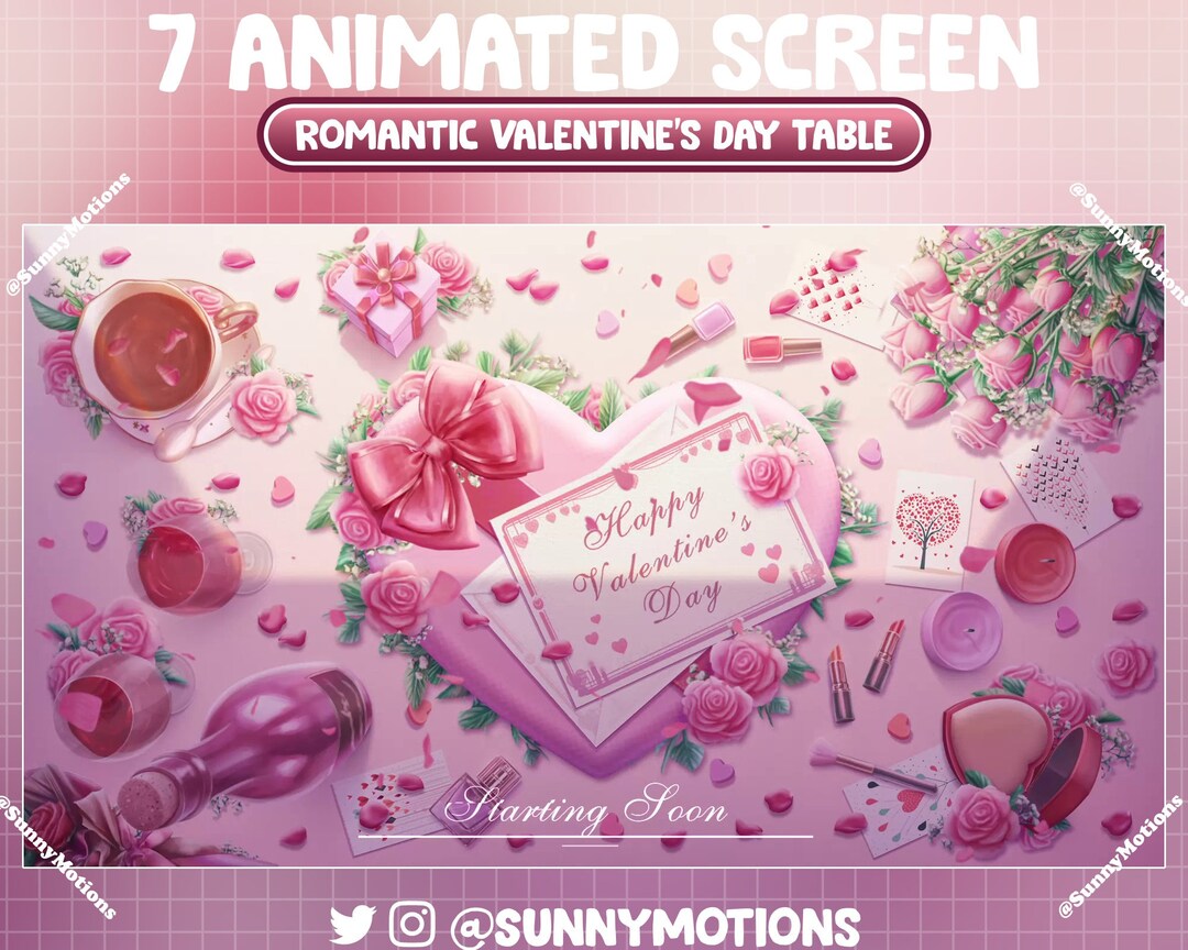 Animated Aesthetic Sweet Elegant Valentine's Day Party, Romantic Love ...