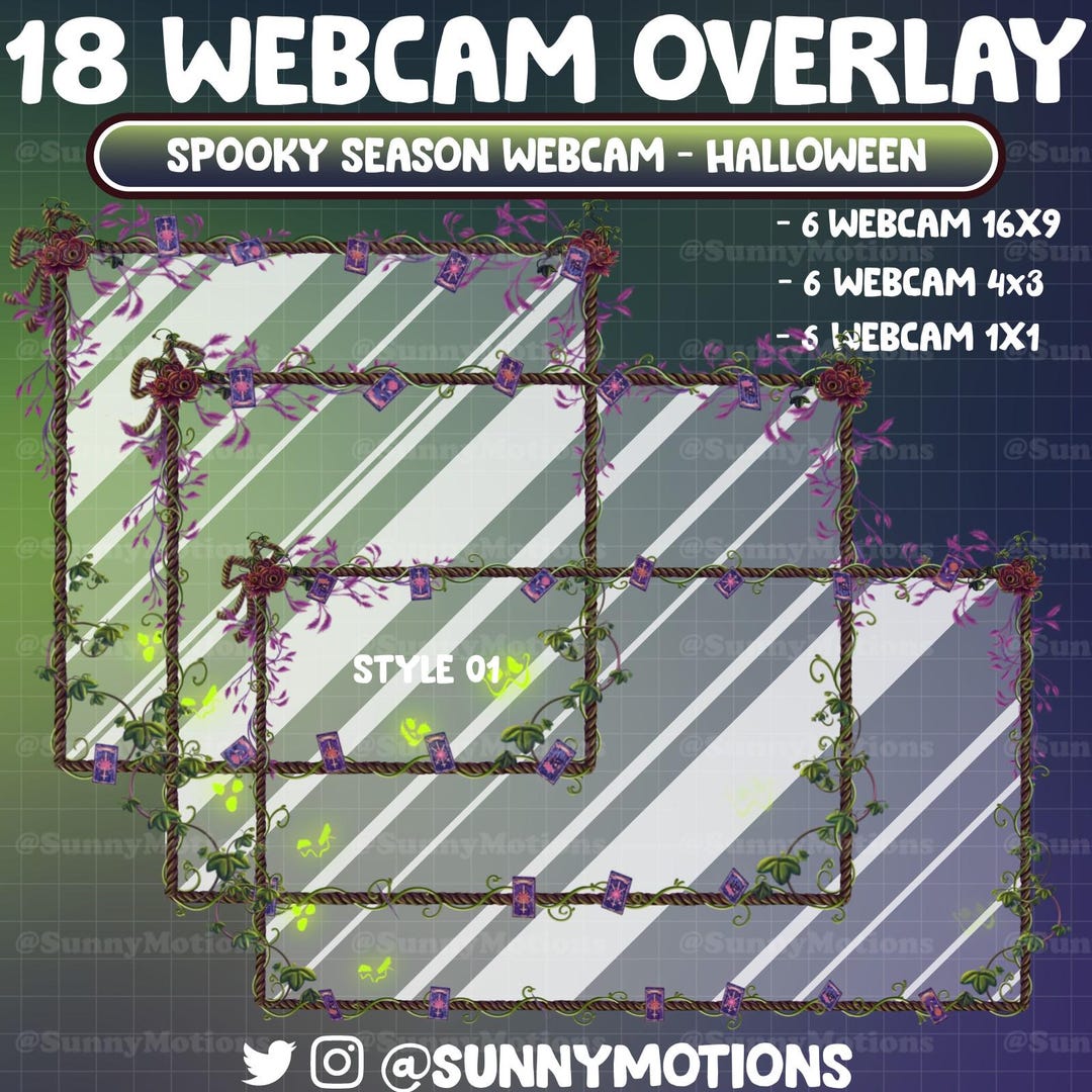 Animated Aesthetic Spooky Halloween Night Webcam Overlay, Tarot Card ...