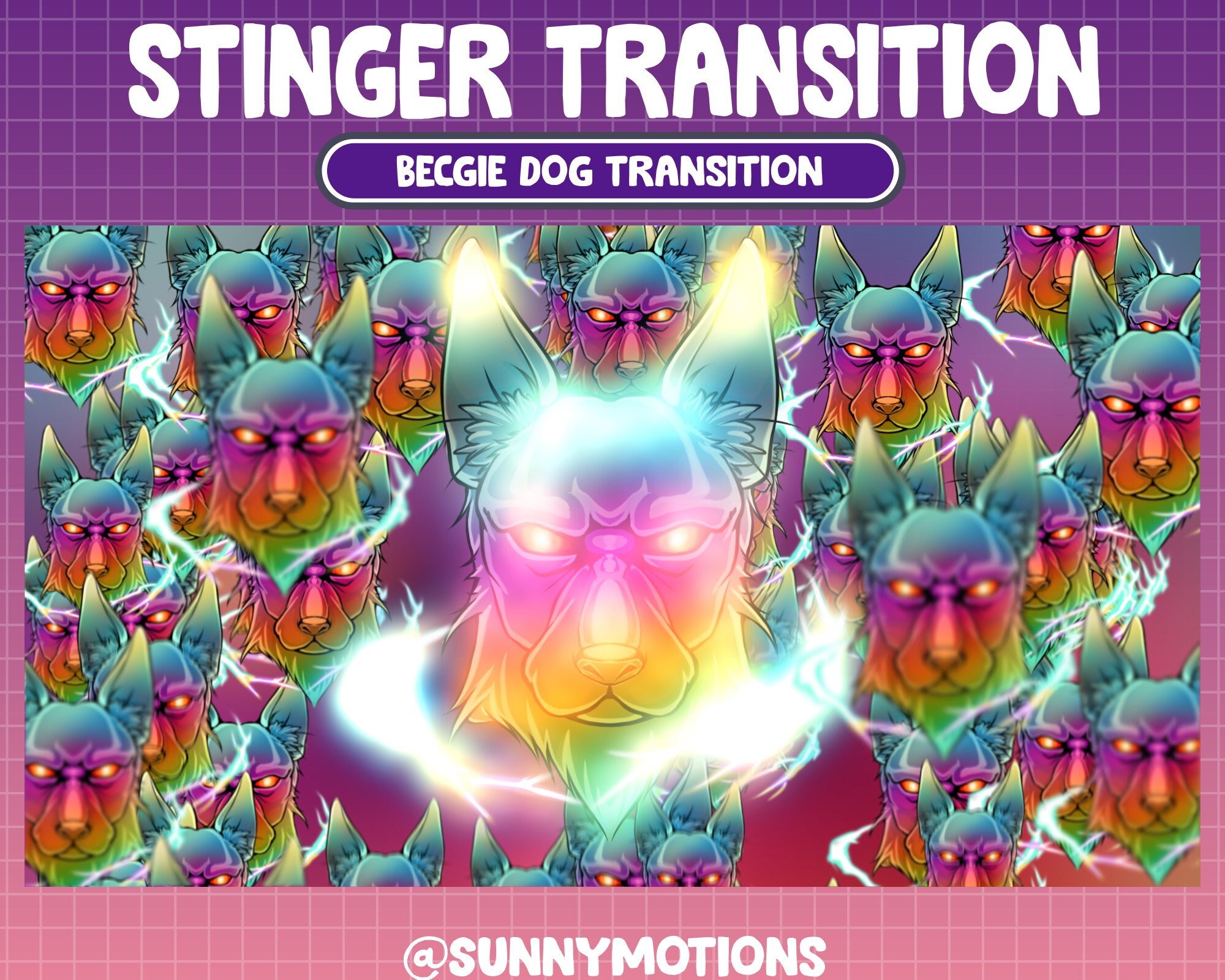 Magical Becgie Dog in Night Sky Animated Twitch Stinger Transition ...