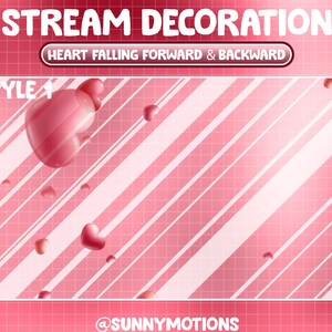 2x Animated Stream Decoration: Red Heart Bokeh Falling Forward ...