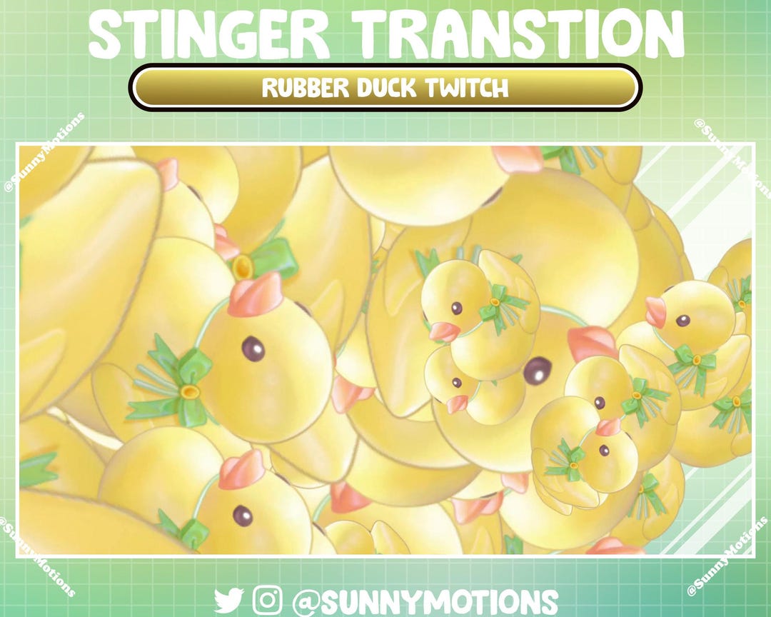 Animated Stream Stinger Transition: Cute Kawaii Yellow Rubber Duck ...