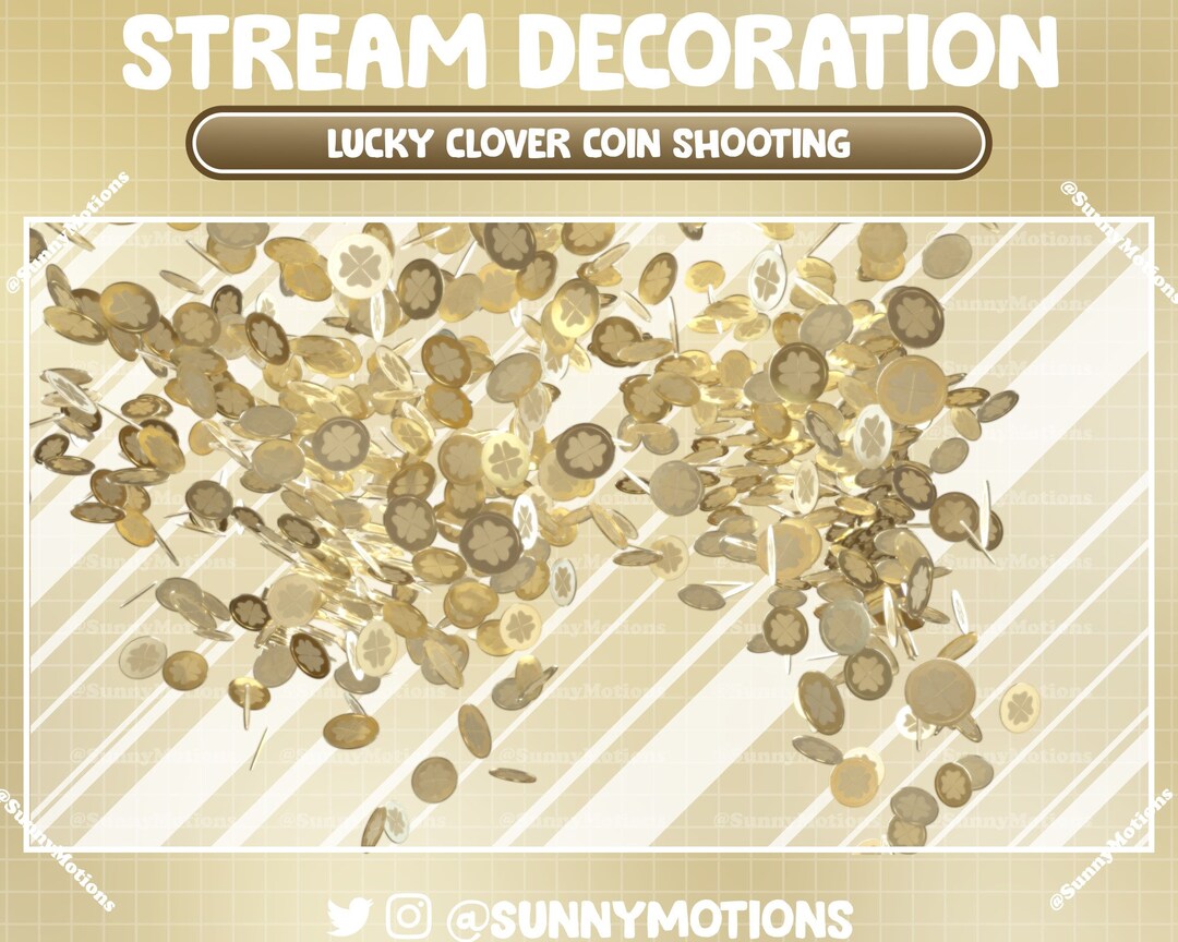 Animated Stream Decoration: Lucky Clover Gold Coin Shooting, Pistols ...