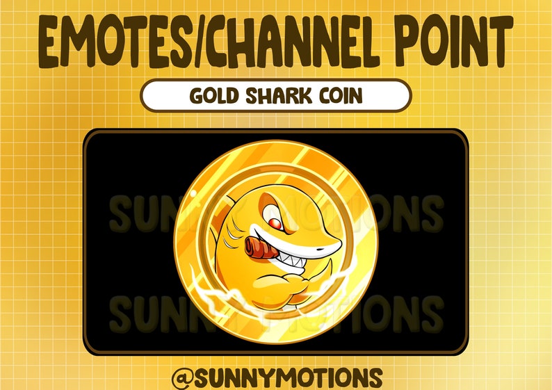 Twitch Cool Gold Shark Coin Emotes / Channel Points / Kawaii - Etsy
