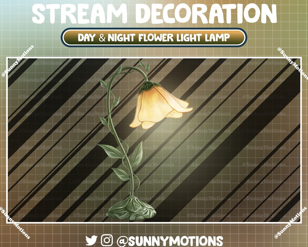 4 Animated Stream Decoration: Aesthetic Vintage Flower Light Table Lamp ...