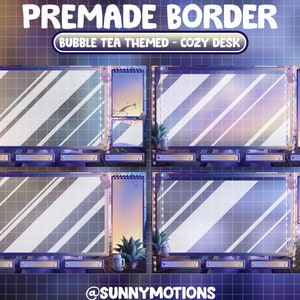 Animated Twitch Stream Package: Blue Boba Bubble Tea Overlay / Study ...