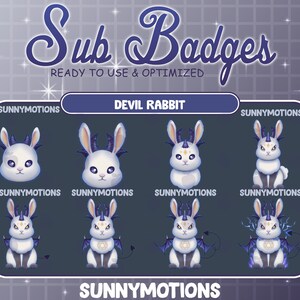 8x Devil Rabbit Twitch Sub Bit Badges / Devil Wings / Ghost Bunny ...