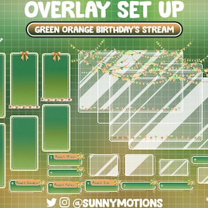 FULL ANIMATED Stream Package: Pastel Green Orange Cozy Birthday Stream ...