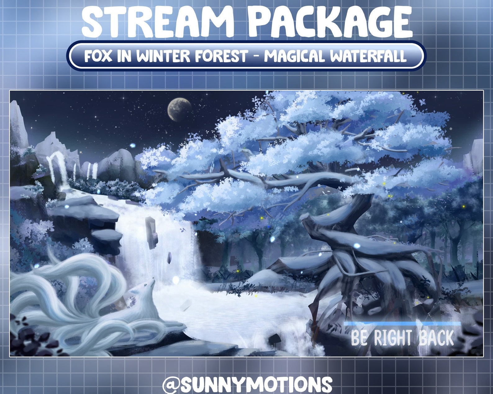 ANIMATED Twitch Stream Overlay Package / Magical Waterfall in - Etsy