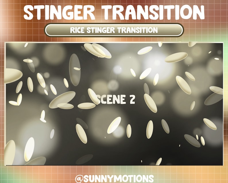 Animated Stream Stinger Transition: Rice Twitch Overlay, Japanese Food ...