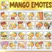 35 Cute Chibi Kawaii Mango Twitch Discord Mixer Youtube Emotes / Fruit ...