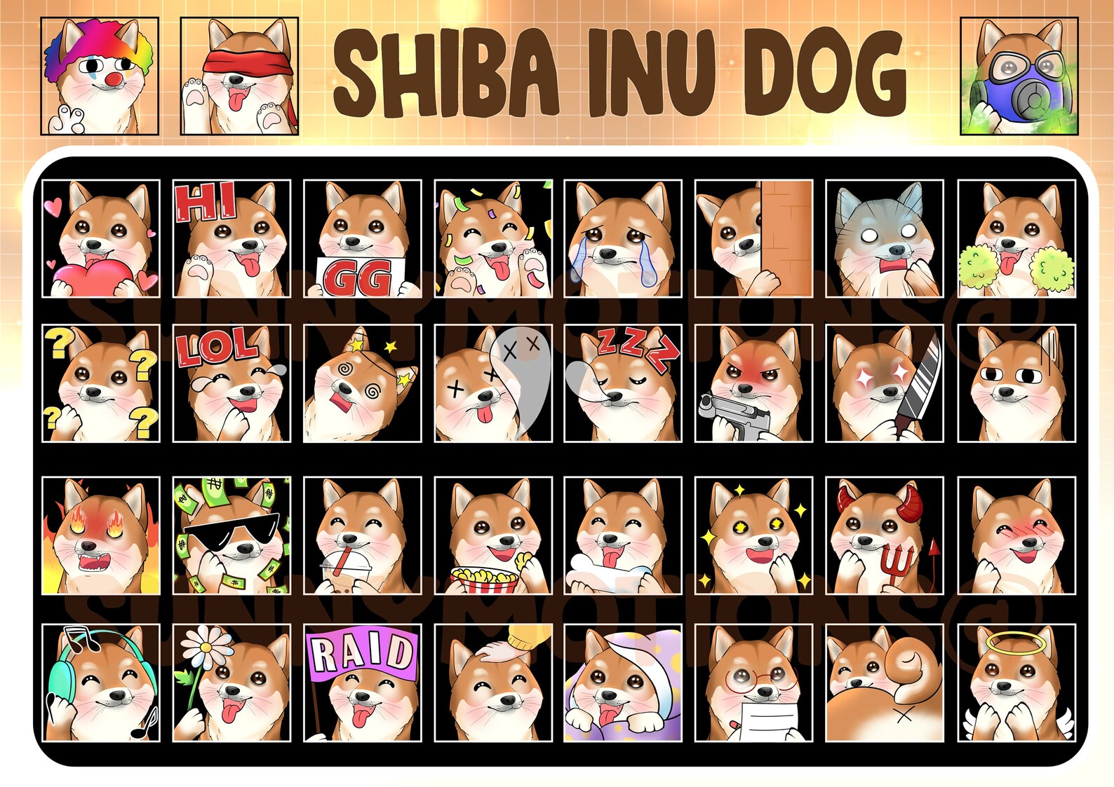 Cute Chibi Kawaii Shiba Inu Dog Twitch Discord Mixer Youtube | Etsy
