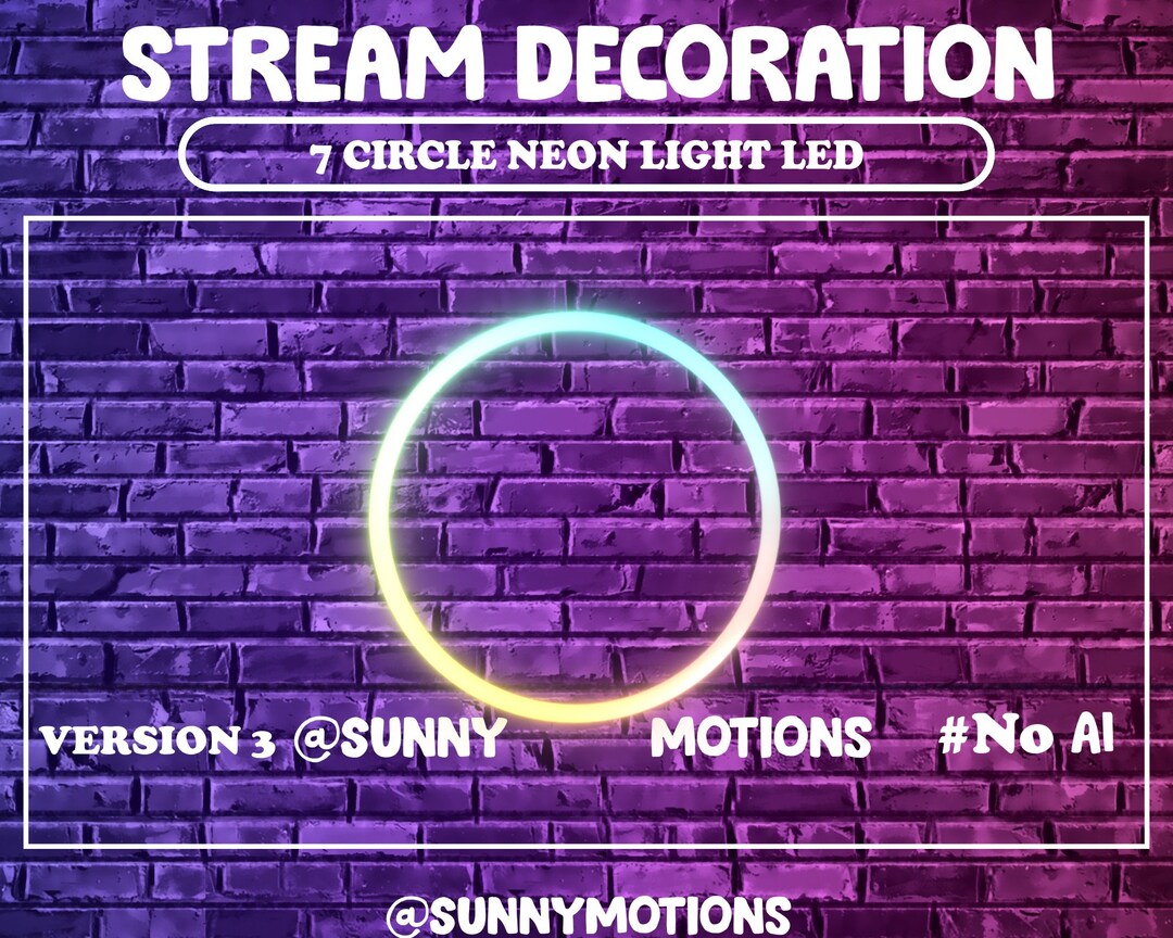 8 Animated Stream Decoration: Colorful Neon Circle Light / Aesthetic ...