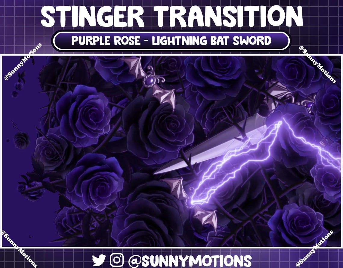 Animated Stream Stinger Transition: Spooky Purple Rose, Vampire Bat ...