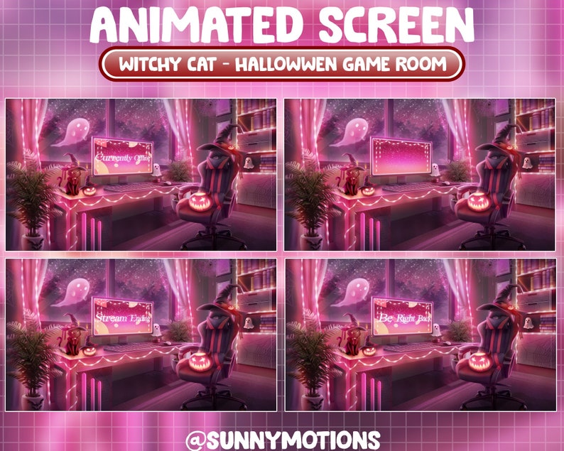 ANIMATED Twitch Overlay Stream Package / Lo-fi Red Aesthetic Halloween ...