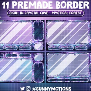 ANIMATED Stream Package: Blue Purple Skull Glowing Crystal Cave ...