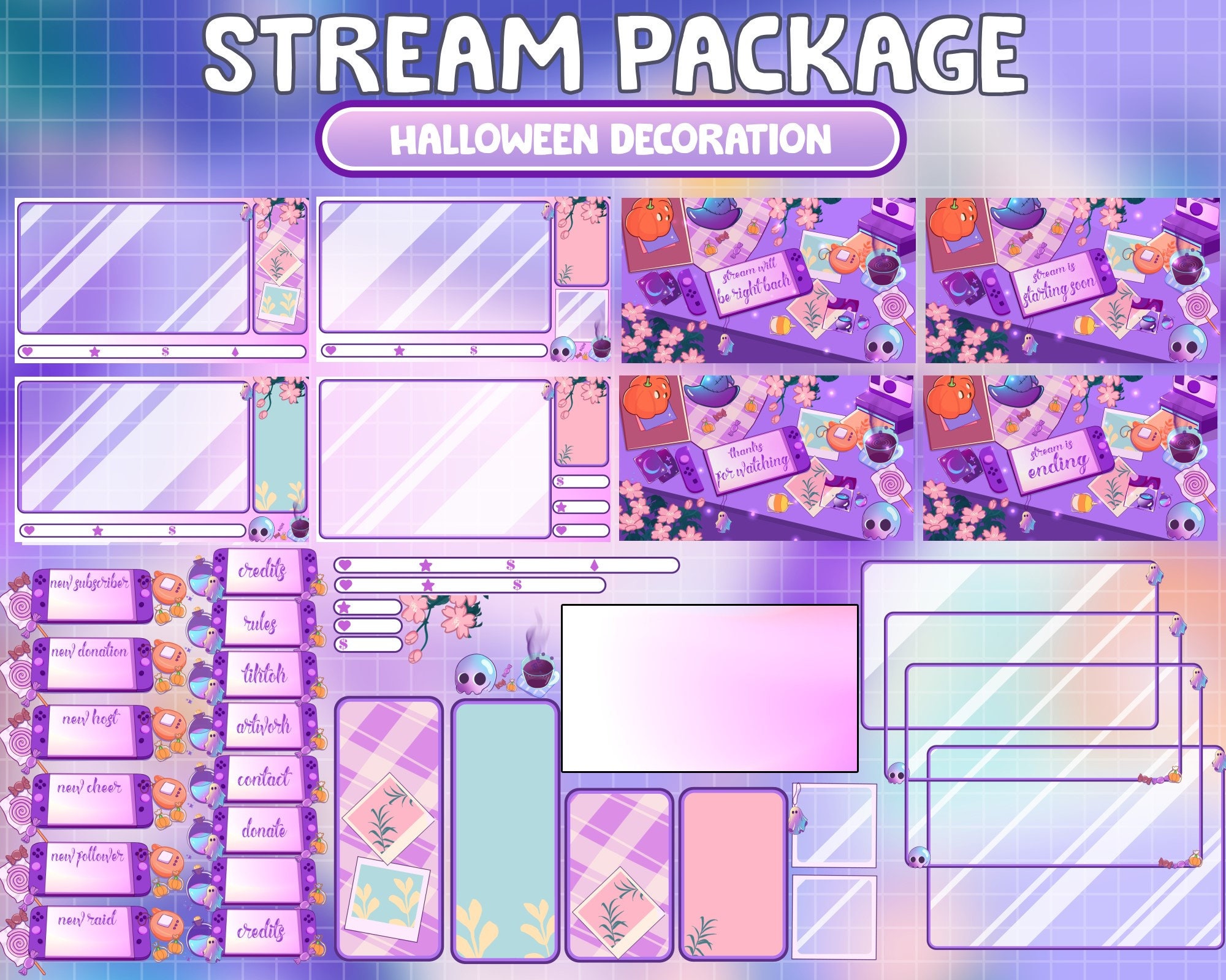 Digital Scenes Panels Pastel Twitch Alerts Animated Retro Aesthetic ...