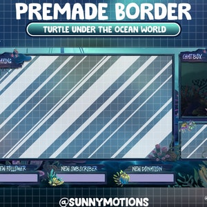 FULL ANIMATED Twitch Stream Package / Magic Green Turtle Under Ocean ...