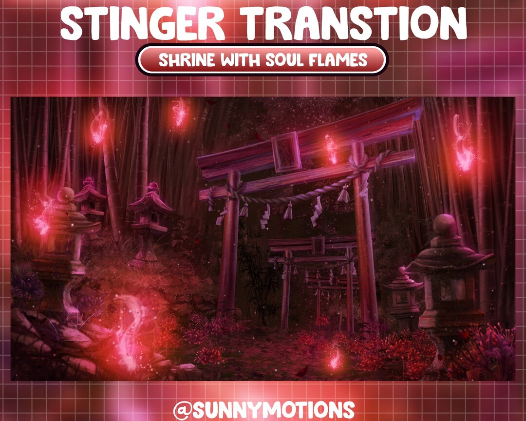 Red Shrine With Will-o-wisps Soul Flames Twitch Stream Stinger ...
