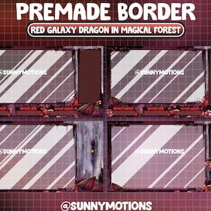 ANIMATED Twitch Overlay Stream Package: Galaxy Red Dragon Sleep in ...