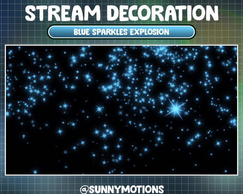 Animated Stream Decoration Confetti Shooting / Blue Sparkles - Etsy