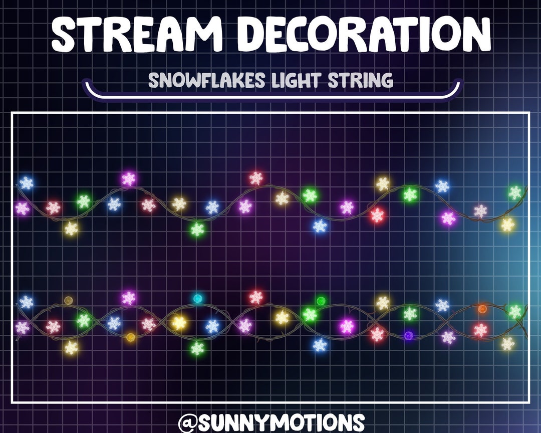 2x Animated Stream Decoration: Christmas Snowflakes Light String ...