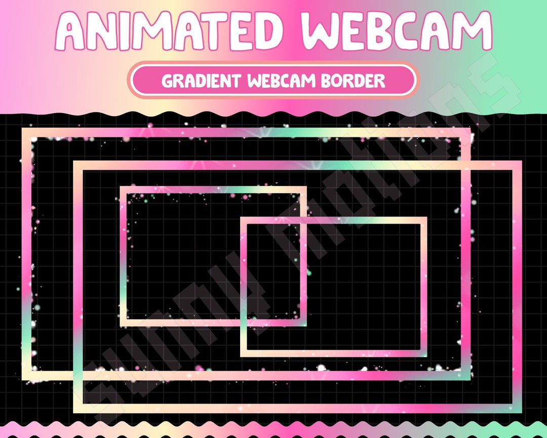8x ANIMATED Twitch Dreamy Rainbow Sky Iridescent Webcam Border Frame ...