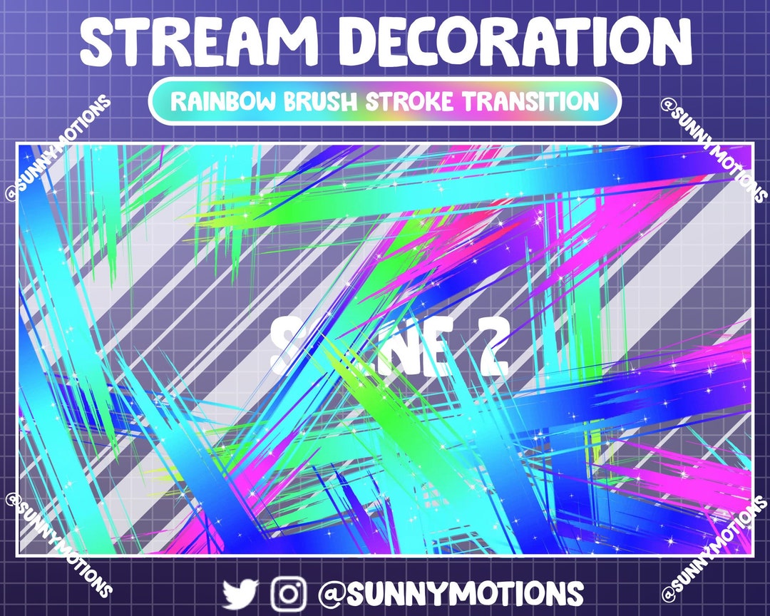 Animated Rainbow Realistic Brush Stroke Stream Stinger Transition, Ink ...