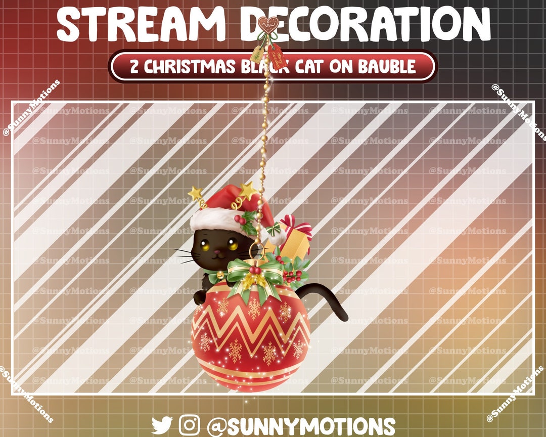 Animated Stream Decoration: Lo-fi Aesthetic Cute Black Cat Climbing on ...