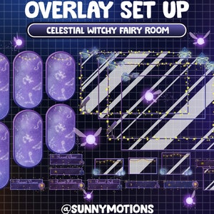 Animated Twitch Stream Package Overlay: Light Fairy Flying in Celestial ...