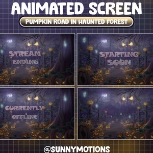 Animated Twitch Stream Package Overlay / Halloween Spooky Pumpkin Road ...