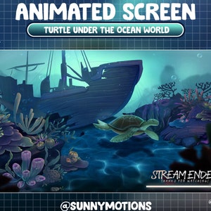 FULL ANIMATED Twitch Stream Package / Magic Green Turtle Under Ocean ...