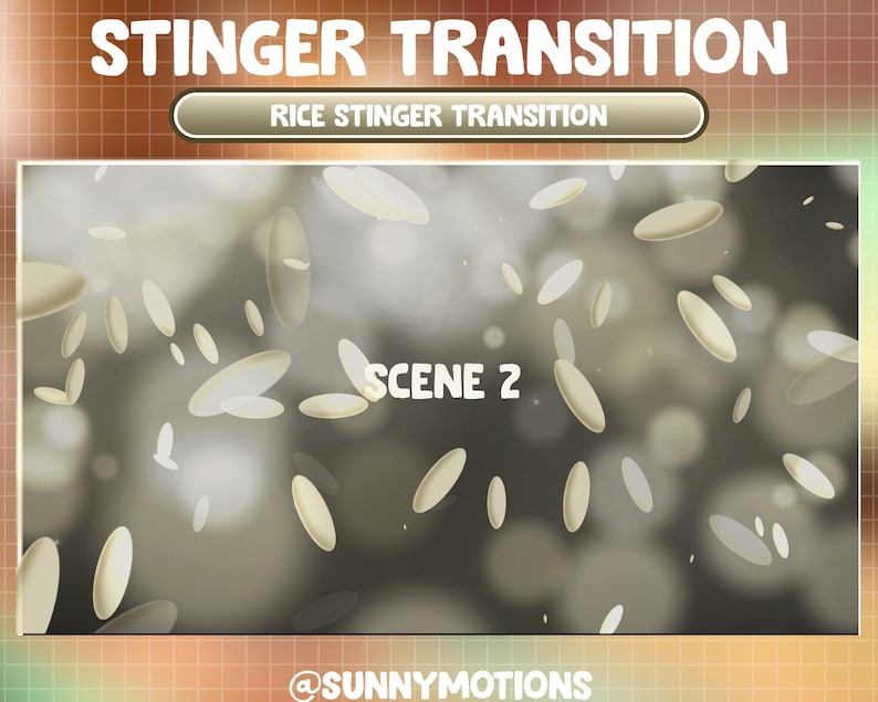Animated Stream Stinger Transition: Rice Twitch Overlay, Japanese Food ...