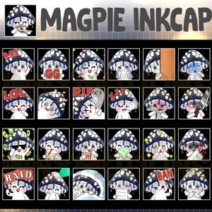 35x Cute Chibi Magpie Ink Cap Mushrooms Twitch Discord Mixer Youtube ...